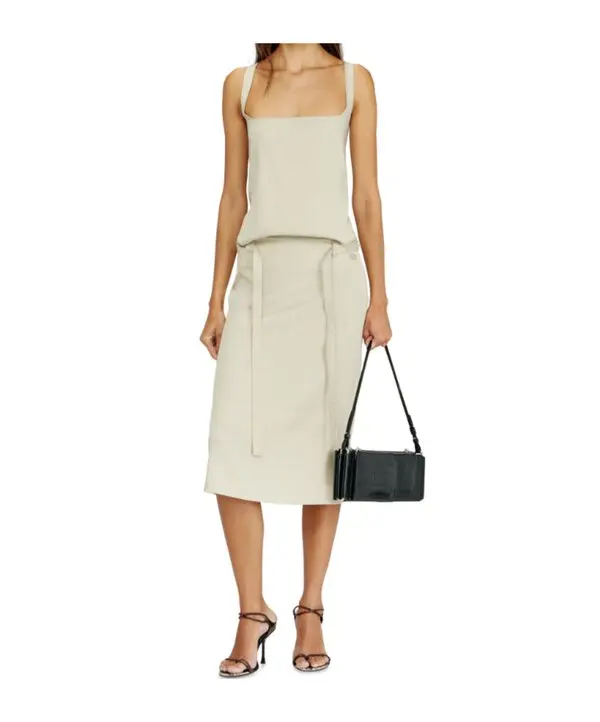 DIESEL® D-sana Square Neck Midi Dress - Beige