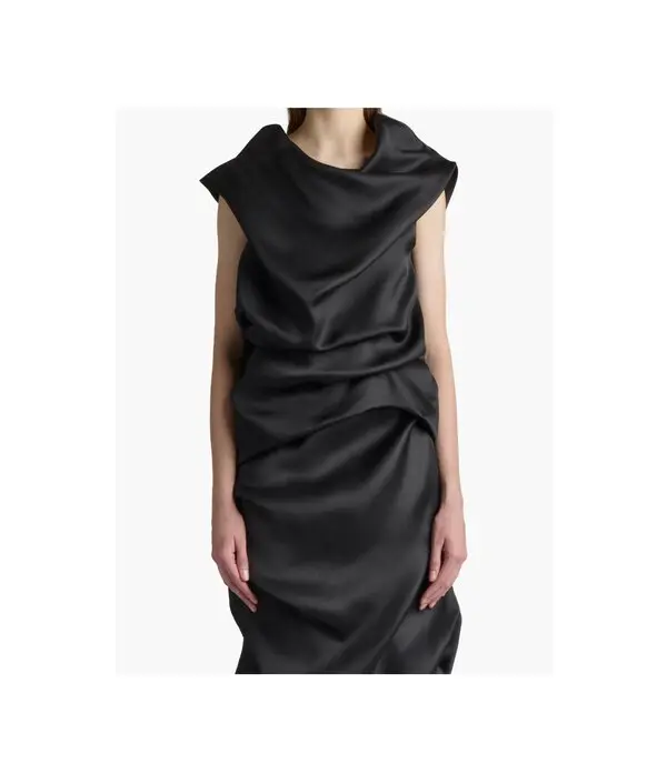Khaite Luola Cowl Neck Asymmetrical Top