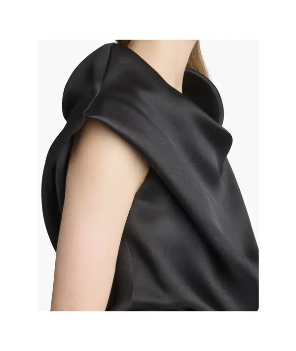 Khaite Luola Cowl Neck Asymmetrical Top