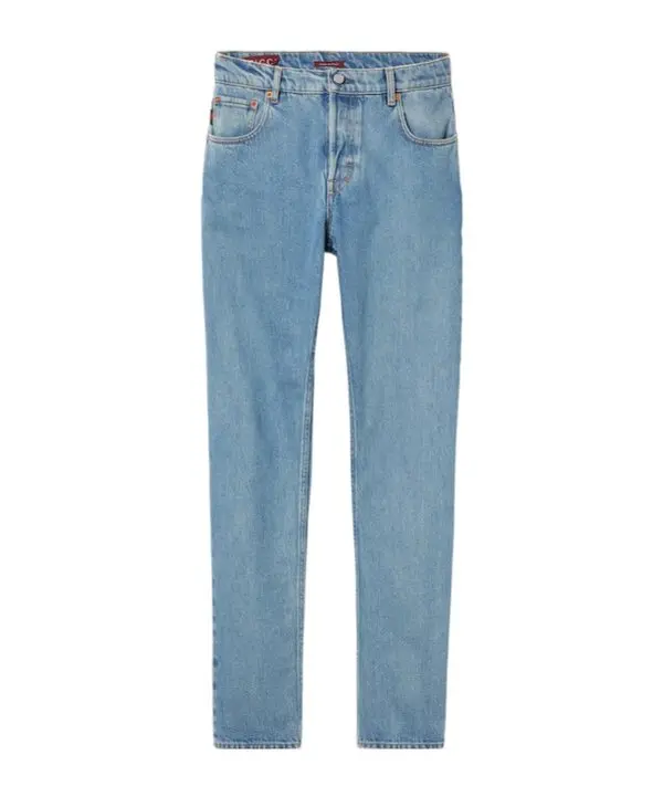 Gucci Straight-leg Jeans With Webbing Detail - Blue
