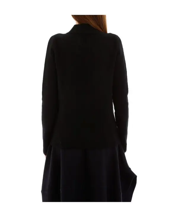 JIL SANDER V-neck Knitted Pullover - Black