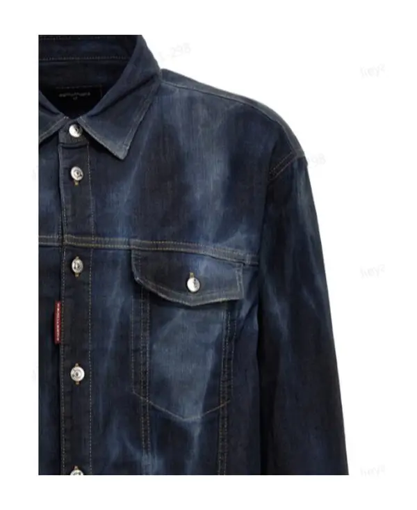 Dsquared2 Distressed Icon Western Denim Shirt