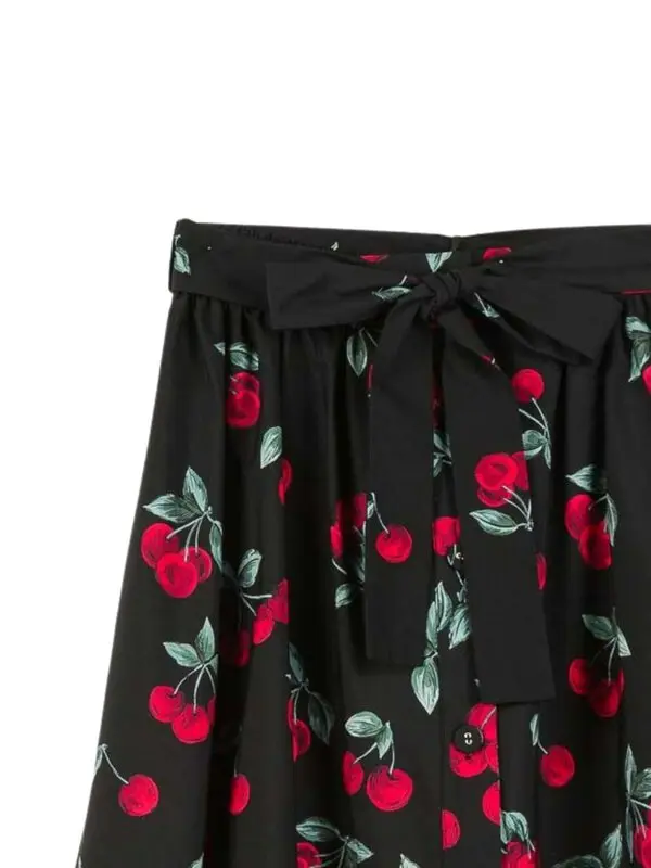 TWINSET Cherry Print Tie-waist Skirt