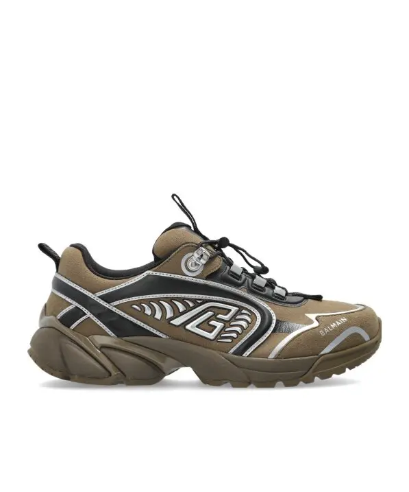 Balmain Cosmic Dust Panelled Sneakers - Brown