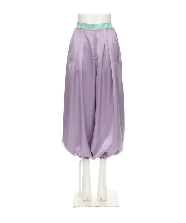 Valentino Garavani Satin Tapered Trousers - Qxx - Glicine/sorgente