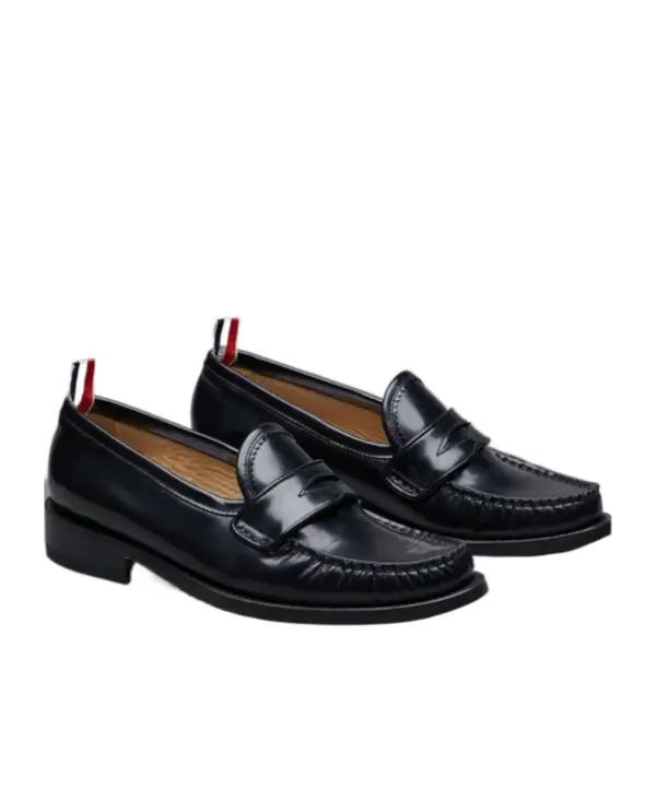 Thom Browne Varsity Slip-on Penny Loafers - Black