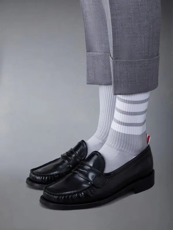 Thom Browne Varsity Slip-on Penny Loafers - Black