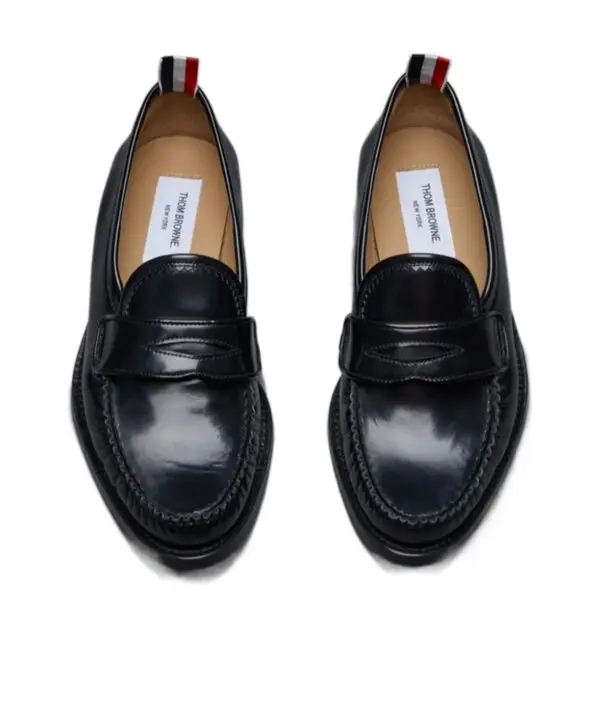 Thom Browne Varsity Slip-on Penny Loafers - Black