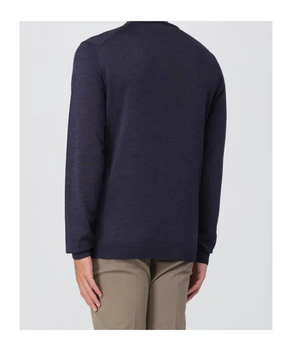 ROBERTO COLLINA Merino Wool Crew Neck Knitwear - Navy