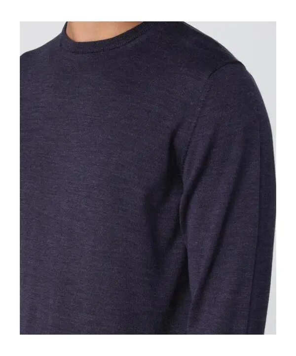 ROBERTO COLLINA Merino Wool Crew Neck Knitwear - Navy