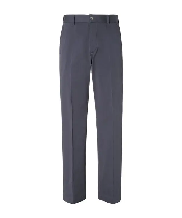 Fendi Logo Plaque Tailored Trousers - Blue