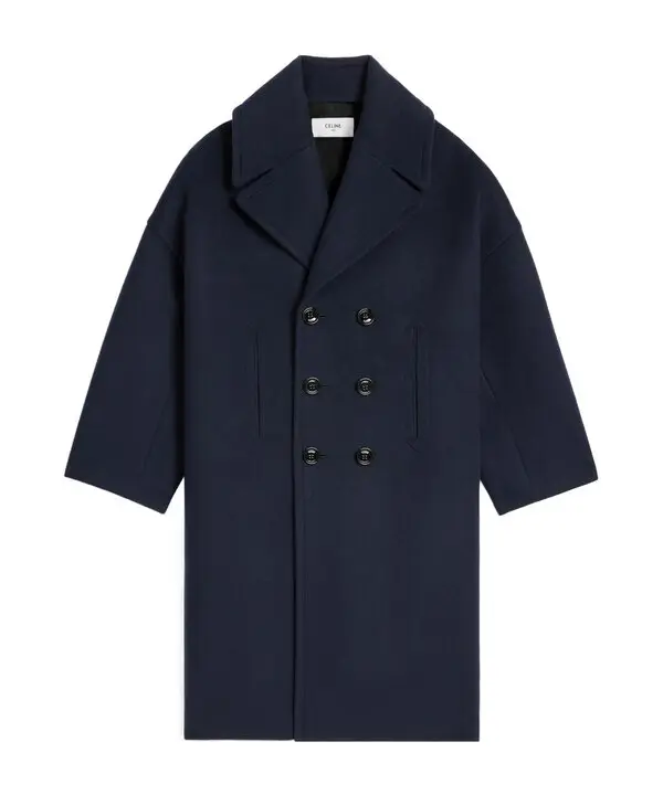 Celine Long Wool Felt Peacoat
