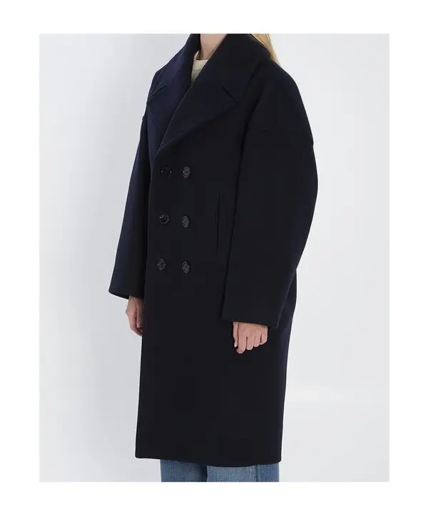 Celine Long Wool Felt Peacoat