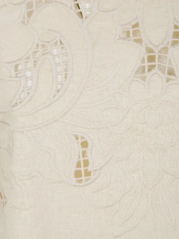 TWINSET Embroidered Sleeveless Top - Nude