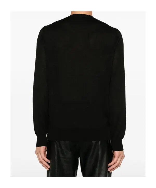 Alexander McQueen Skull Embroidered Knitted Jumper - Black