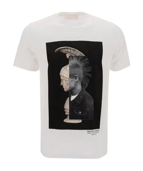 Neil Barrett Mohawk Warrior Print T-shirt - White