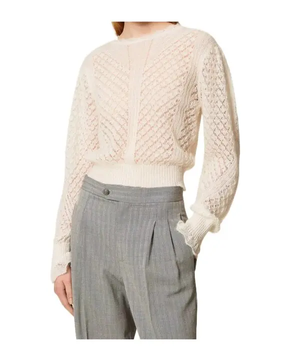 TWINSET Long-sleeved Crewneck Jumper With Embroidered Graphic