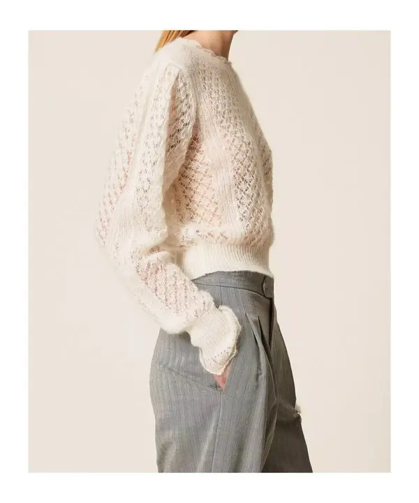 TWINSET Long-sleeved Crewneck Jumper With Embroidered Graphic