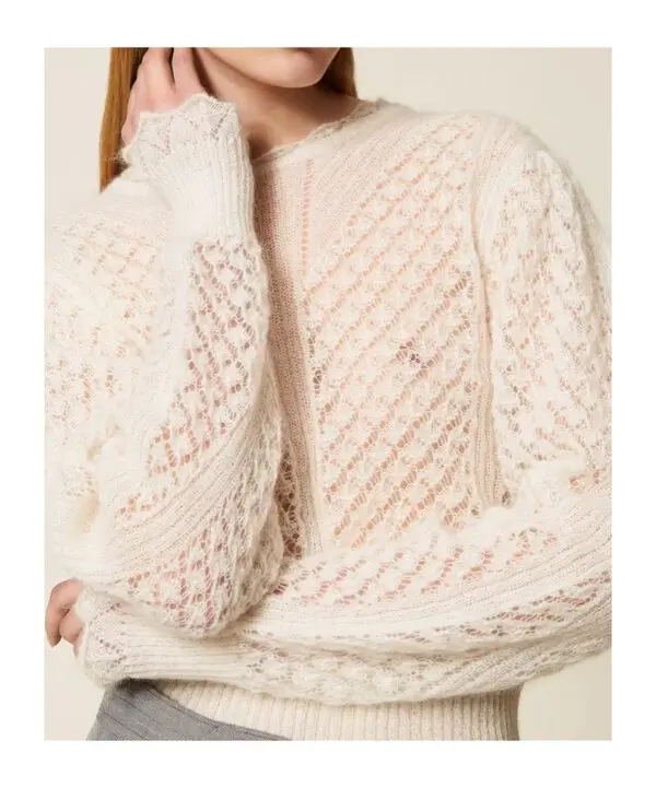 TWINSET Long-sleeved Crewneck Jumper With Embroidered Graphic