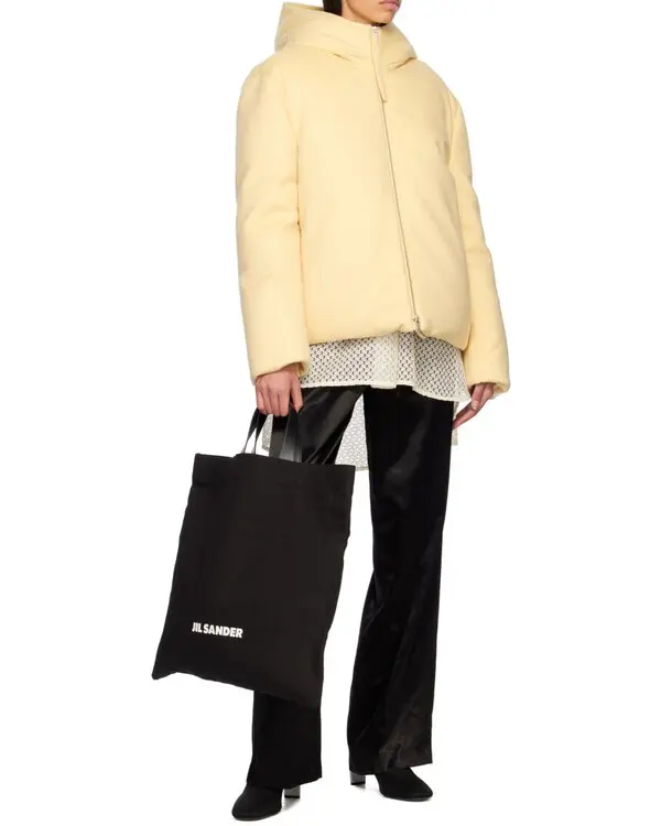 JIL SANDER Logo Printed Large Tote Bag - Black