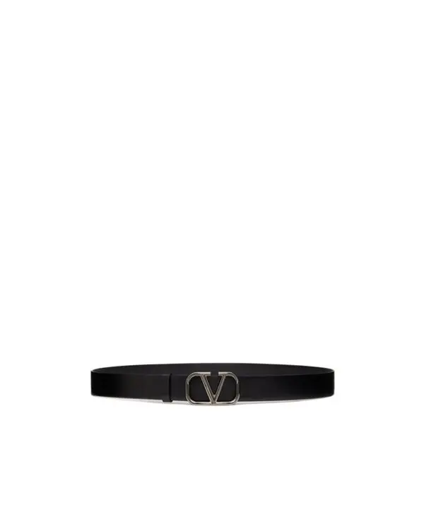 Valentino Garavani Vlogo Signature Buckle Belt - Black