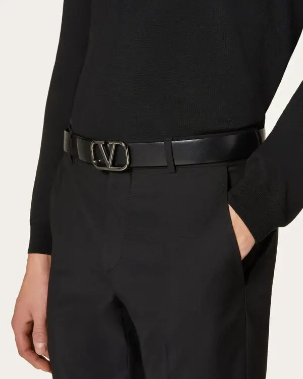 Valentino Garavani Vlogo Buckle Belt - Black