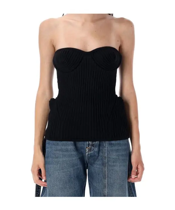 JEAN PAUL GAULTIER Rib Knit Bustier Top