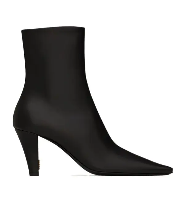 Saint Laurent Jill Square Pointed-toe Ankle Boots - Black