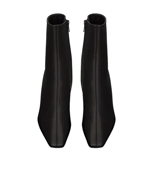 Saint Laurent Jill Square Pointed-toe Ankle Boots - Black