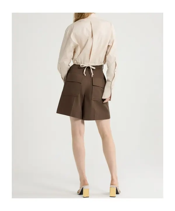 PATOU Gabardine Bermuda Shorts - Java Brown