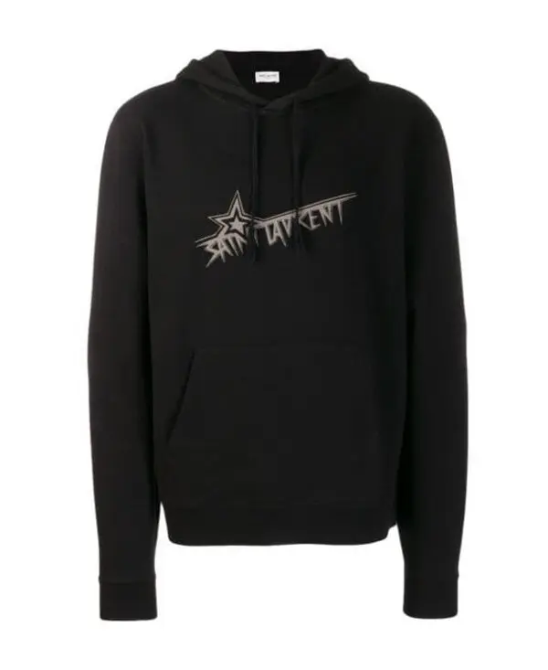 Saint Laurent Star Logo Print Hoodie