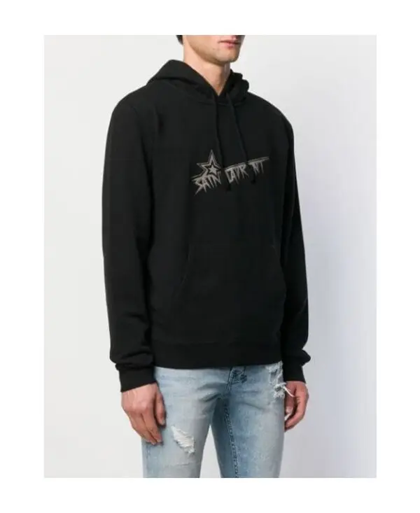 Saint Laurent Star Logo Print Hoodie