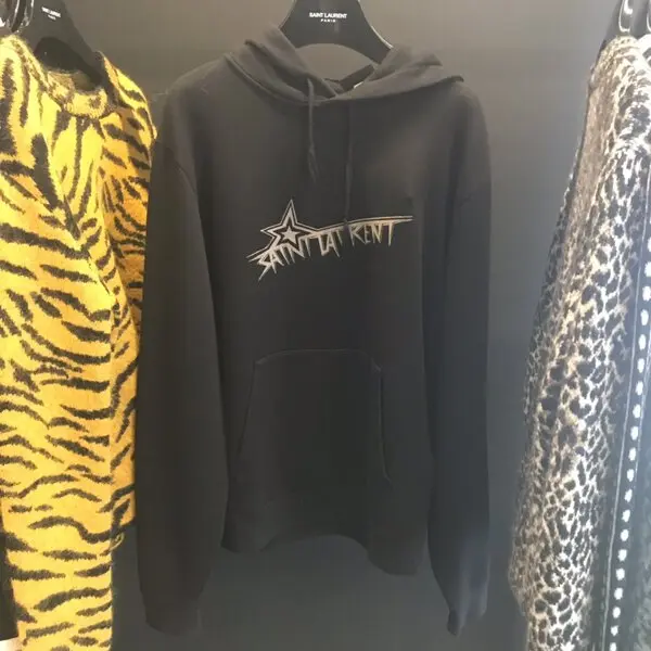 Saint Laurent Star Logo Print Hoodie