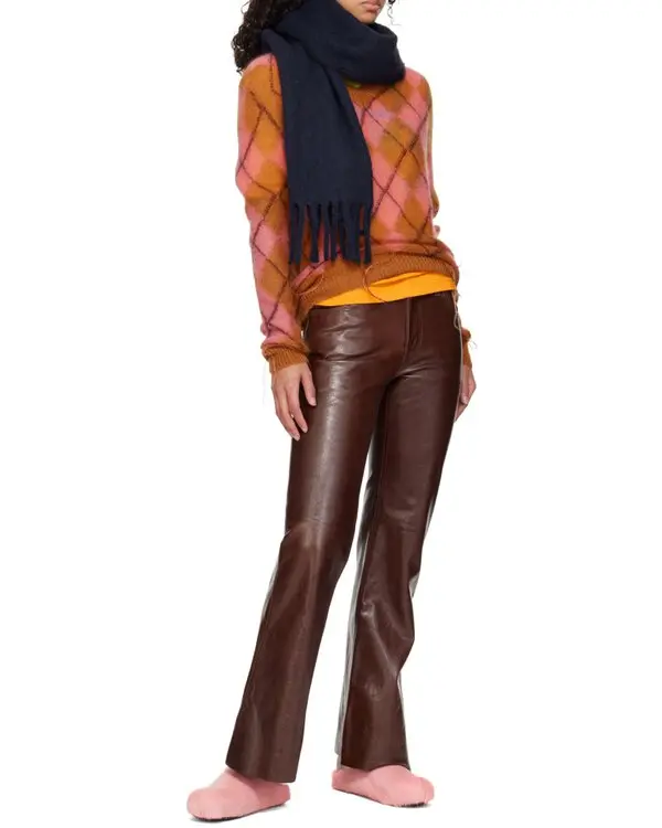 Marni Logo Patch Fringed-edge Scarf