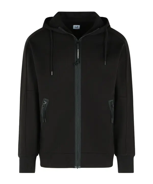 C.P. COMPANY Diagonal Raised Fleece Goggle Sweatshirt - Black