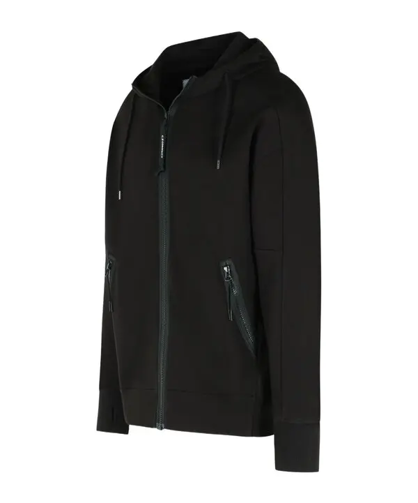 C.P. COMPANY Diagonal Raised Fleece Goggle Sweatshirt - Black