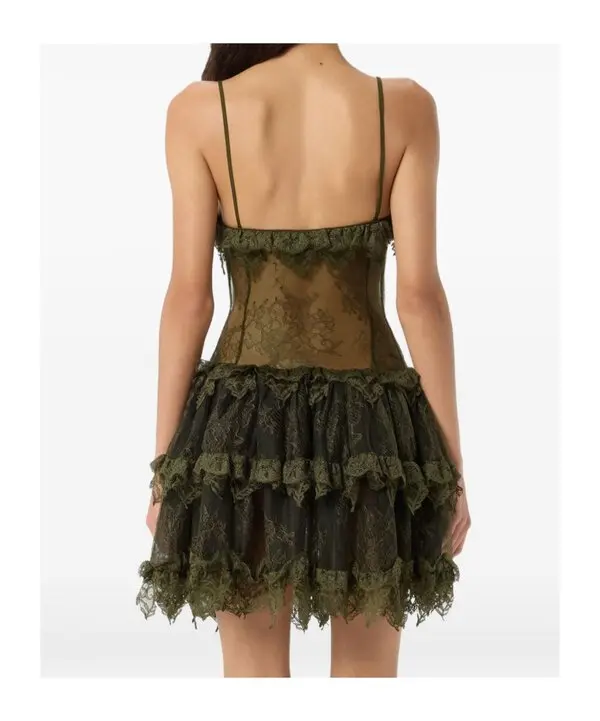 Blumarine Spaghetti Strap Lace Dress