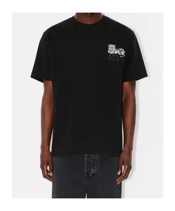 Kenzo Happy Tiger' Embroidered T-shirt In Cotton