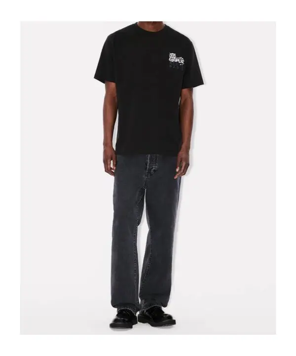Kenzo Happy Tiger' Embroidered T-shirt In Cotton