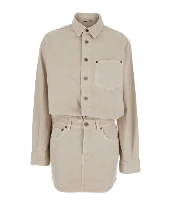 HAIKURE Tamu Drop Shoulder Dress - Light Beige