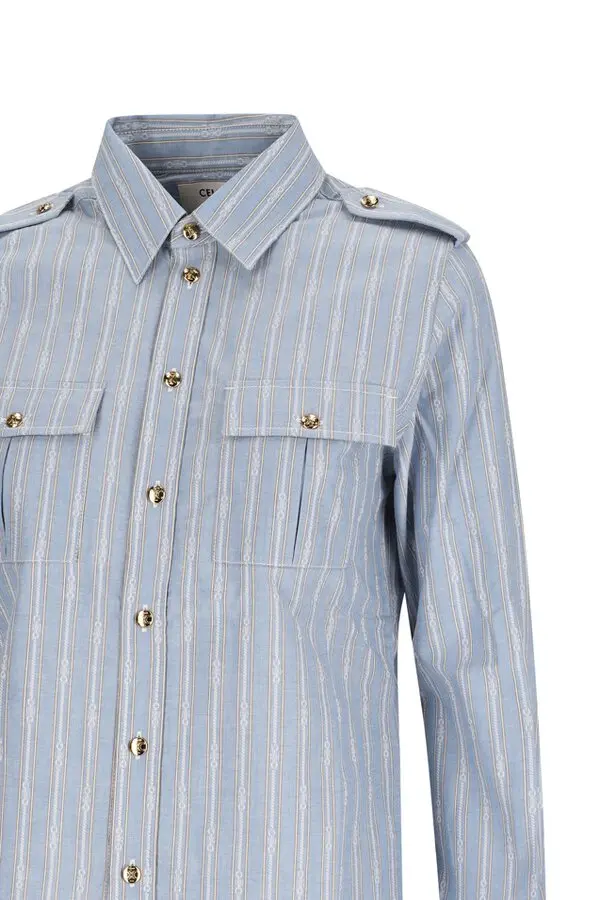 Celine Striped Long-sleeve Shirt