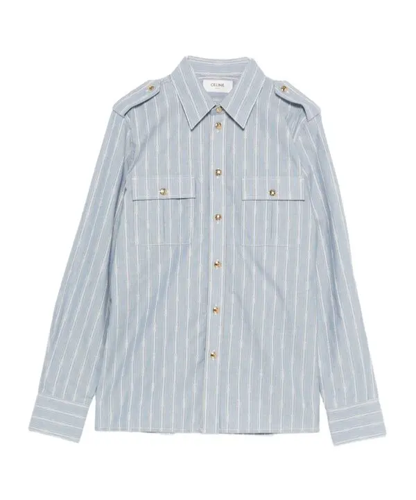 Celine Striped Long-sleeve Shirt - No