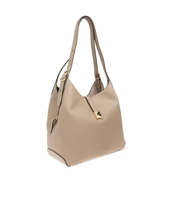 Kate Spade New York Deco Shoulder Bag With Adjustable Handle And Logo Detail - Beige
