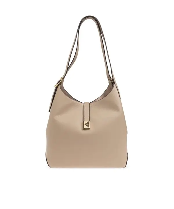 Kate Spade New York Deco Shoulder Bag With Adjustable Handle And Logo Detail - Beige
