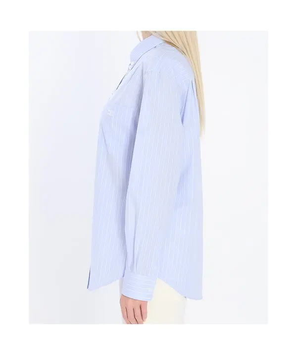 Celine Relaxed Fit Striped Cotton Poplin Shirt