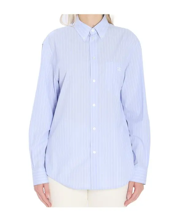 Celine Relaxed Fit Striped Cotton Poplin Shirt