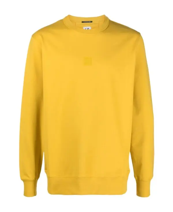 C.P. COMPANY Logo-print Stretch-cotton Sweatshirt - Yellow