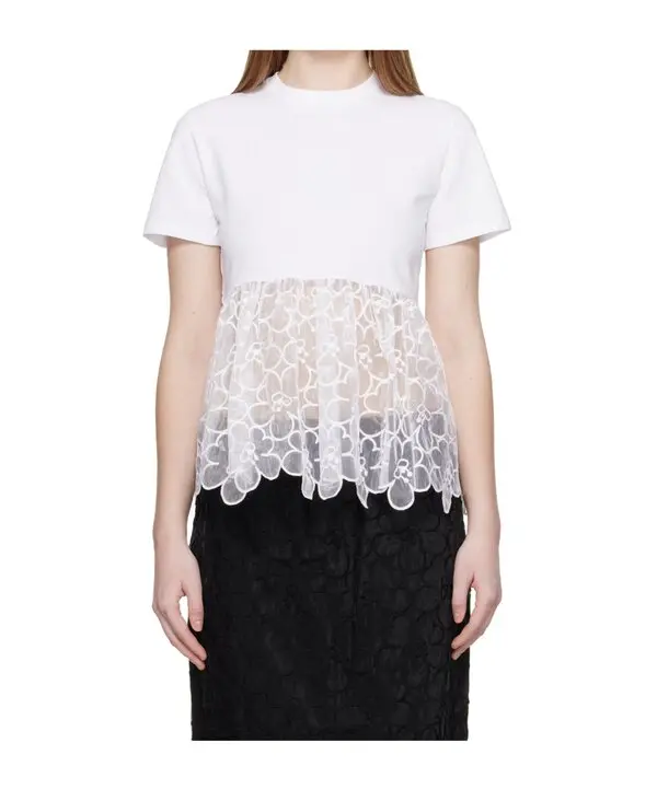 Cecilie Bahnsen Lace Detail T-shirt