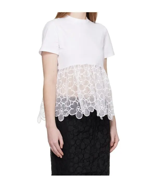 Cecilie Bahnsen Lace Detail T-shirt