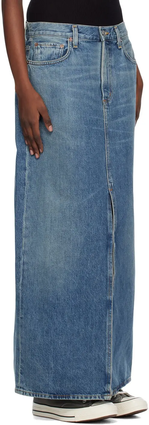 AGOLDE Denim Belted Midi Skirt